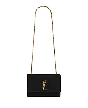 Saint Laurent Kate Small Patent Leather Shoulder Bag Black