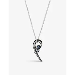 SHAUN LEANE Hooked Pearl Necklace - Black Rhodium