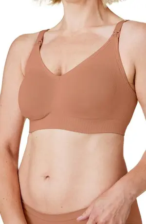 BRAVADO DESIGNS Body Silk Seamless Recycled Nylon Blend Wireless Maternity/nursing Bra Cinnamon
