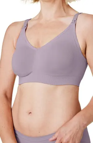 BRAVADO DESIGNS Body Silk Seamless Recycled Nylon Blend Wireless Maternity/nursing Bra - Grey Orchid