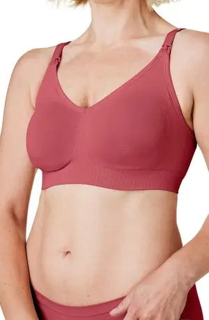 BRAVADO DESIGNS Body Silk Seamless Recycled Nylon Blend Wireless Maternity/nursing Bra Lipstick