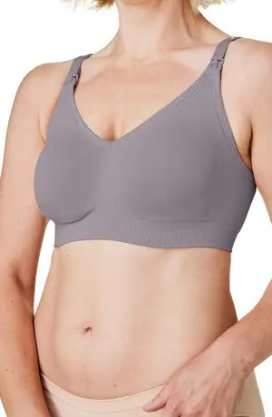BRAVADO DESIGNS Body Silk Seamless Recycled Nylon Blend Wireless Maternity/nursing Bra - Silver Belle