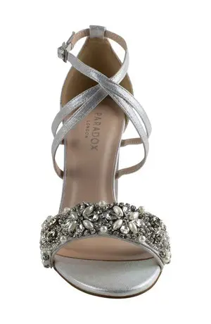 PARADOX LONDON PINK Hira Block Heel Sandal - Silver