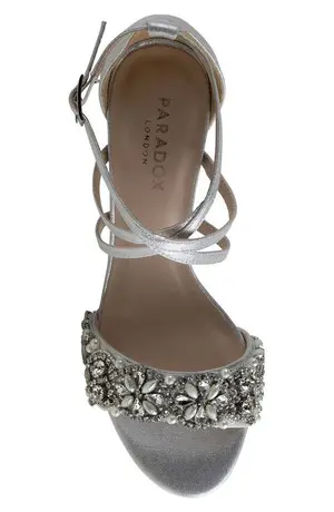 PARADOX LONDON PINK Hira Block Heel Sandal - Silver