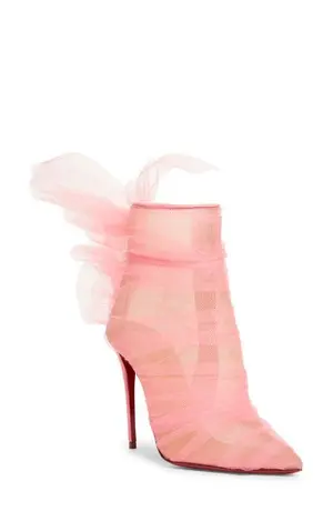 CHRISTIAN LOUBOUTIN Libelli Tulle Pointed Toe Bootie