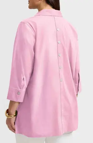 Foxcroft Pamela Stretch Tunic Blouse - Bubblegum