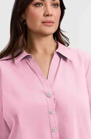 Foxcroft Pamela Stretch Tunic Blouse - Bubblegum