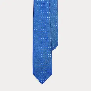 Ralph Lauren Polka-Dot Silk Repp Neck Tie Blue/white