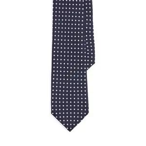 Ralph Lauren Polka-Dot Silk Repp Neck Tie Navy