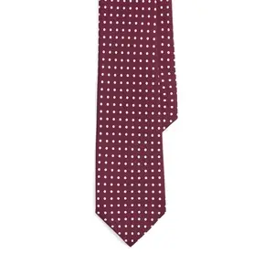 Ralph Lauren Polka-Dot Silk Repp Neck Tie Wine