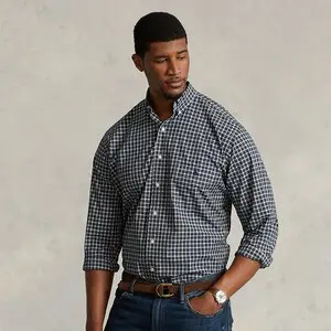 Ralph Lauren Plaid Stretch Poplin Shirt Navy/green Multi
