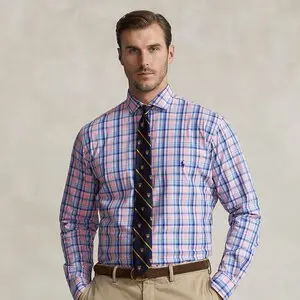 Ralph Lauren Plaid Stretch Poplin Shirt Pink/blue Multi