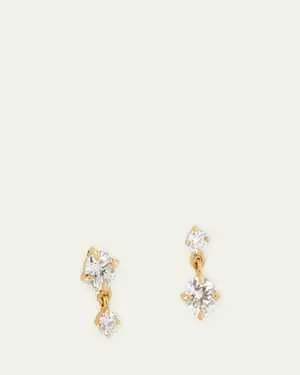 Lizzie Mandler Alternating Double-drop Diamond Earrings