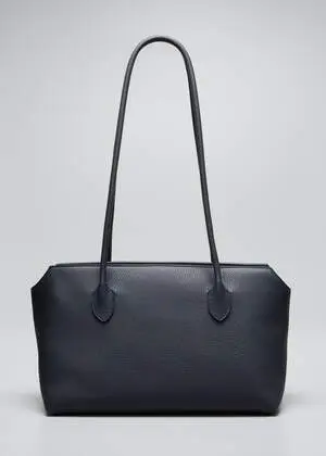THE ROW Terrasse Leather Tote Bag Navy Pld