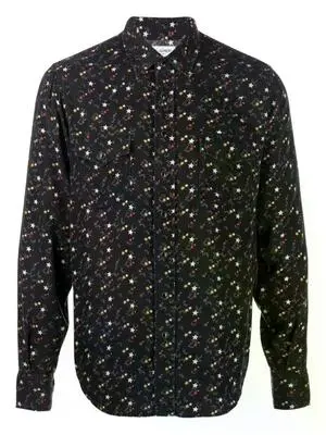 Saint Laurent Star-print Press-stud Shirt