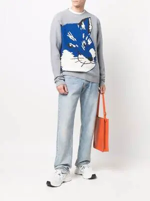 Maison Kitsuné Fox Head-jacquard Lambswool Jumper