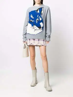 Maison Kitsuné Fox Head-jacquard Lambswool Jumper