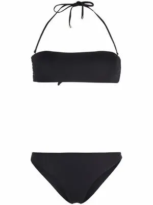 MANOKHI Halterneck Bandeau Bikini Set - Black