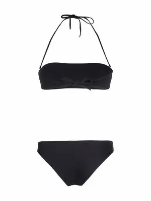 MANOKHI Halterneck Bandeau Bikini Set - Black