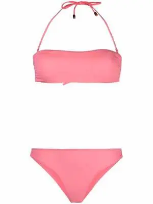 MANOKHI Halterneck Bandeau Bikini Set - Pink
