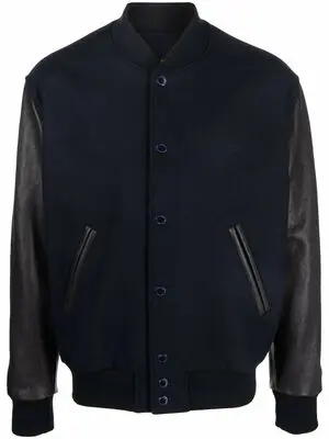 GOLDEN GOOSE Panelled Varsity Bomber Jacket - Blue