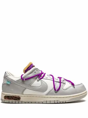 Nike X Off White Dunk Low Lot 28 Sneakers - Grey