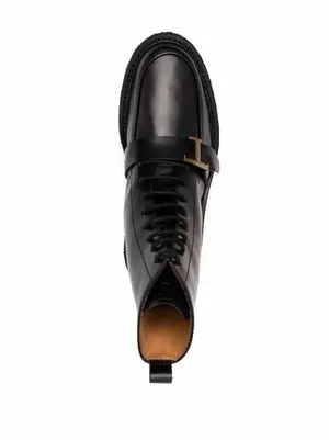 TOD'S T-buckle Detail Lace-up Ankle Boots