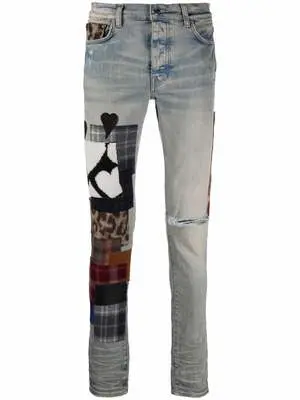 Amiri Patchwork Detail Denim Jeans