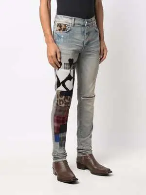 Amiri Patchwork Detail Denim Jeans