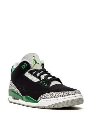 JORDAN Air 3 Retro Pine Green Sneakers - Black