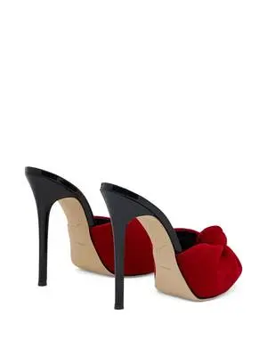 GIUSEPPE ZANOTTI Bridget 120mm Velvet Sandals - Red