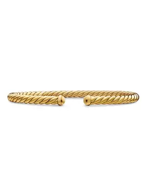 David Yurman Cable Flex Bracelet In 18k Yellow 4mm - Gold
