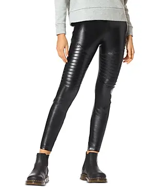 Hue Faux Leather Coated Moto High Rise Leggings