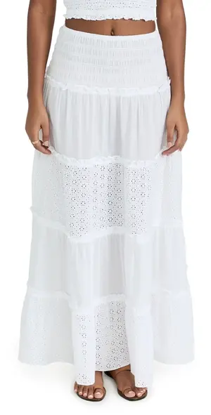 Playa Lucila Smocked Eyelet Skirt