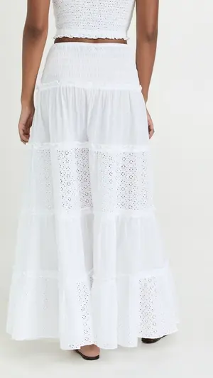 Playa Lucila Smocked Eyelet Skirt