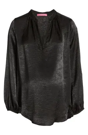 MATERNAL AMERICA Mandarin Collar Maternity Blouse