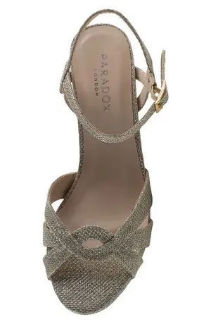 PARADOX LONDON PINK Kitty Glitter Sandal - Champagne