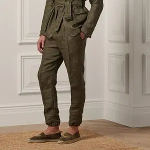Ralph Lauren Linen Trousers Sage Multi