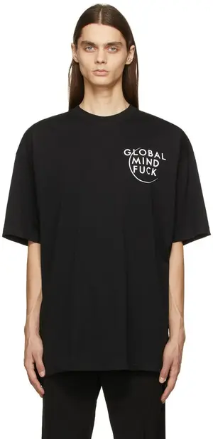 Vetements VETEMENTS Black 'Global Mindfuck' T-Shirt - Black