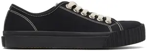 MAISON MARGIELA Maison Margiela White Canvas Tabi Sneakers T8013 Black
