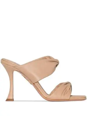 AQUAZZURA Twist 95mm Leather Sandals - Neutrals