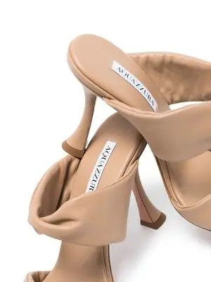 AQUAZZURA Twist 95mm Leather Sandals - Neutrals