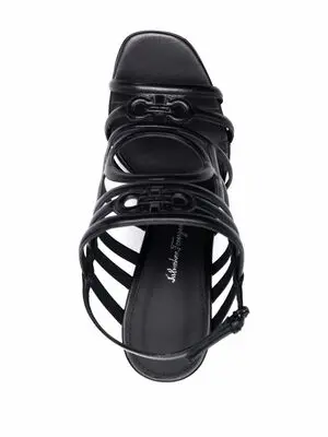 FERRAGAMO Florenza Mirrored-heel Sandals - Black