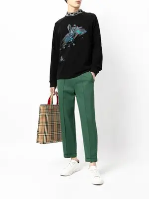 Shiatzy Chen Embroidered Mock Neck Sweatshirt