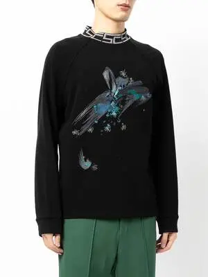 Shiatzy Chen Embroidered Mock Neck Sweatshirt