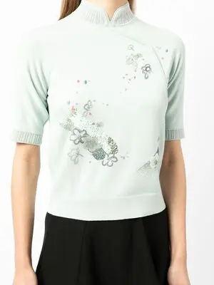 Shiatzy Chen Mandarin Collar Top
