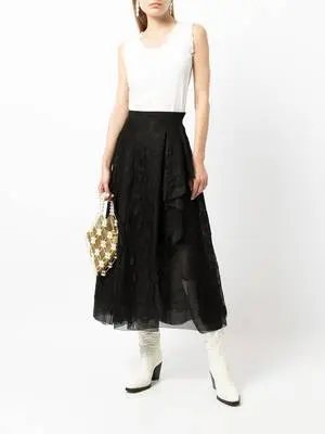 Shiatzy Chen Bead-embellished Silk Sleeveless Blouse
