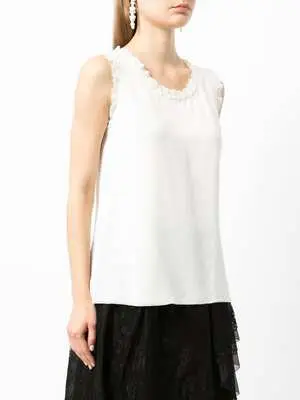 Shiatzy Chen Bead-embellished Silk Sleeveless Blouse