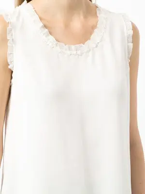 Shiatzy Chen Bead-embellished Silk Sleeveless Blouse