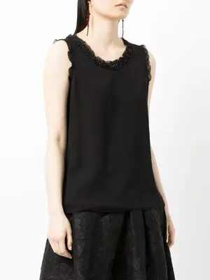 Shiatzy Chen Bead-embellished Silk Sleeveless Blouse